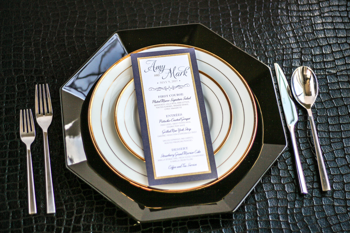 ENCHANTING VINTAGE - 4" x 9" DINNER MENU 2 ACCENT LAYERS OF CARDSTOCK – Julie Hanan Design