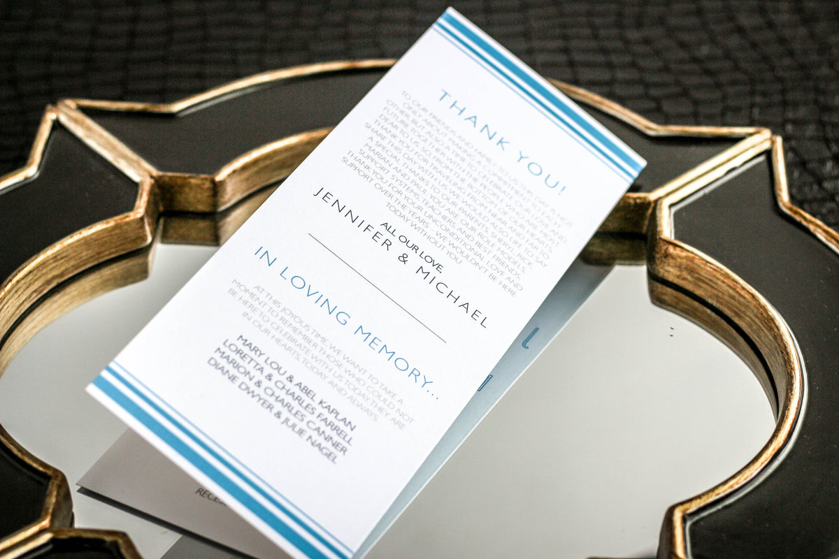 STRIPED MITZVAH - 4" x 10" BOOKLET PROGRAM – Julie Hanan Design