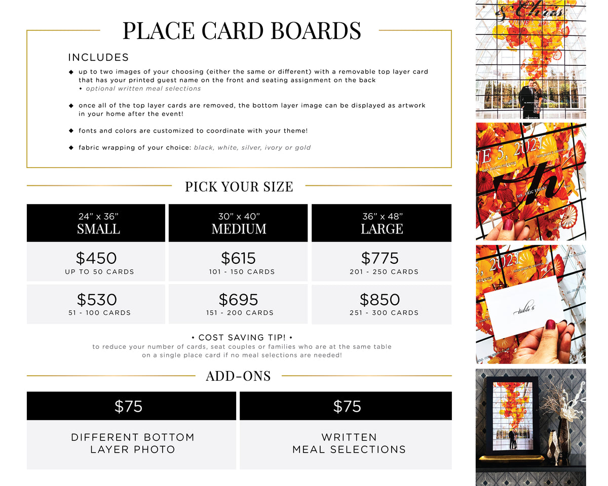 Place Card Board Builder – Julie Hanan Design