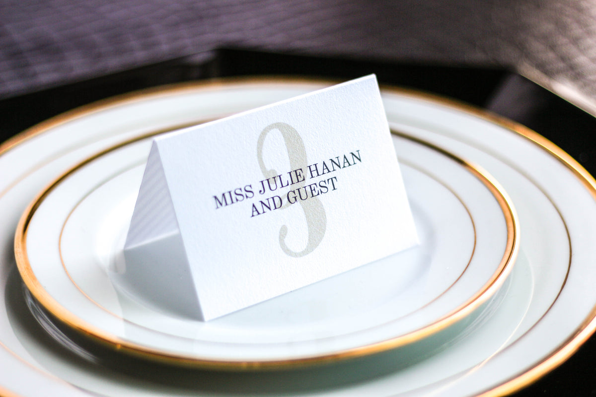 CALLIGRAPHY CHIC - 2.5" x 3.5" TENTED PLACE CARDS – Julie Hanan Design