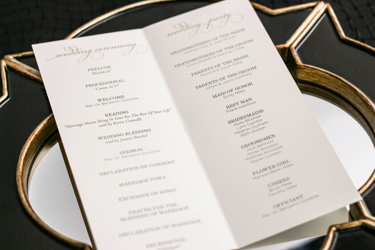 Classic Elegance - 4" x 10" BOOKLET PROGRAM – Julie Hanan Design