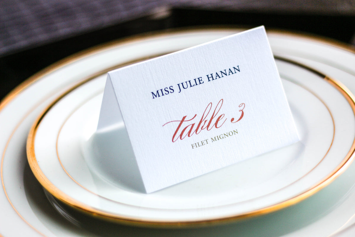 CLASSIC ELEGANCE - 2.5" x 3.5" TENTED PLACE CARDS – Julie Hanan Design