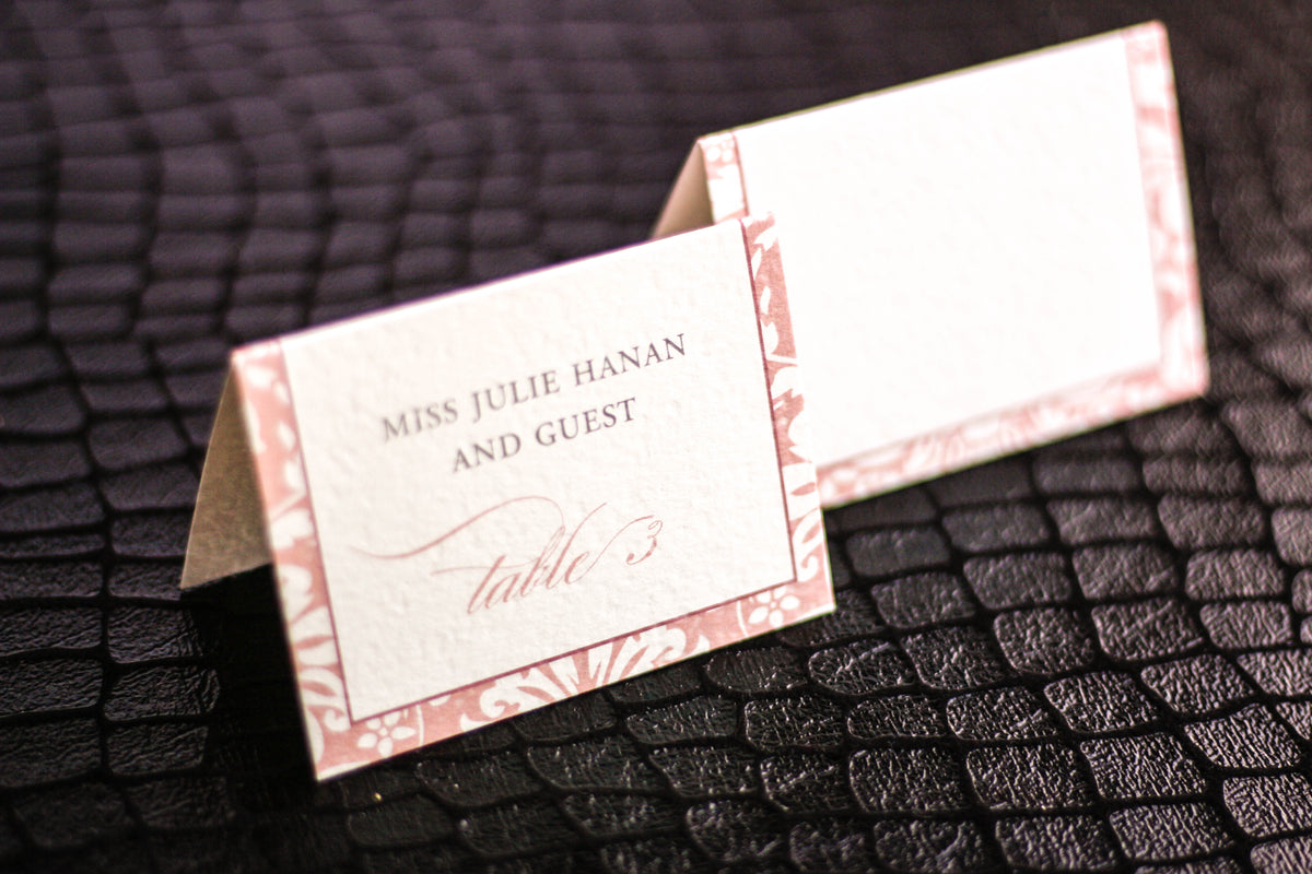 CLASSIC ELEGANCE - 2.5" x 3.5" TENTED PLACE CARDS – Julie Hanan Design
