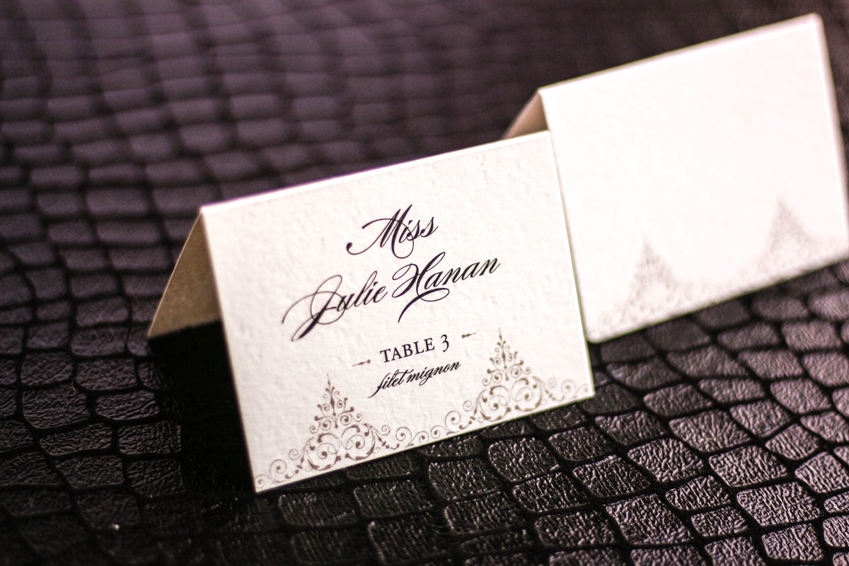 DELICATE FILIGREE - 2.5" x 3.5" TENTED PLACE CARDS – Julie Hanan Design