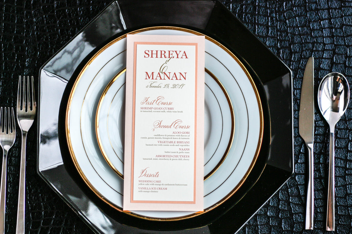 MODERN HENNA - 4" x 9" DINNER MENU 2 ACCENT LAYERS OF CARDSTOCK – Julie ...