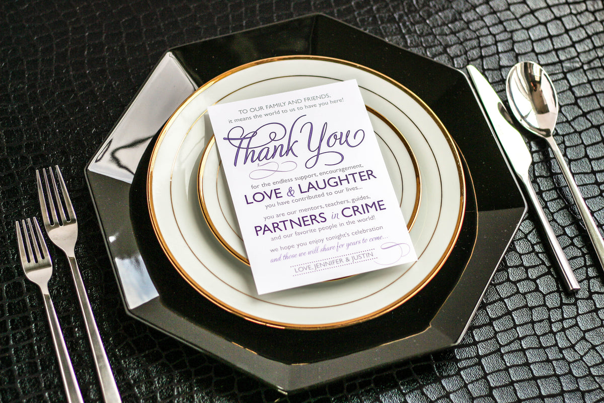 MODERN SWIRL & FLOURISH - RECEPTION THANK YOU SIGNS – Julie Hanan Design