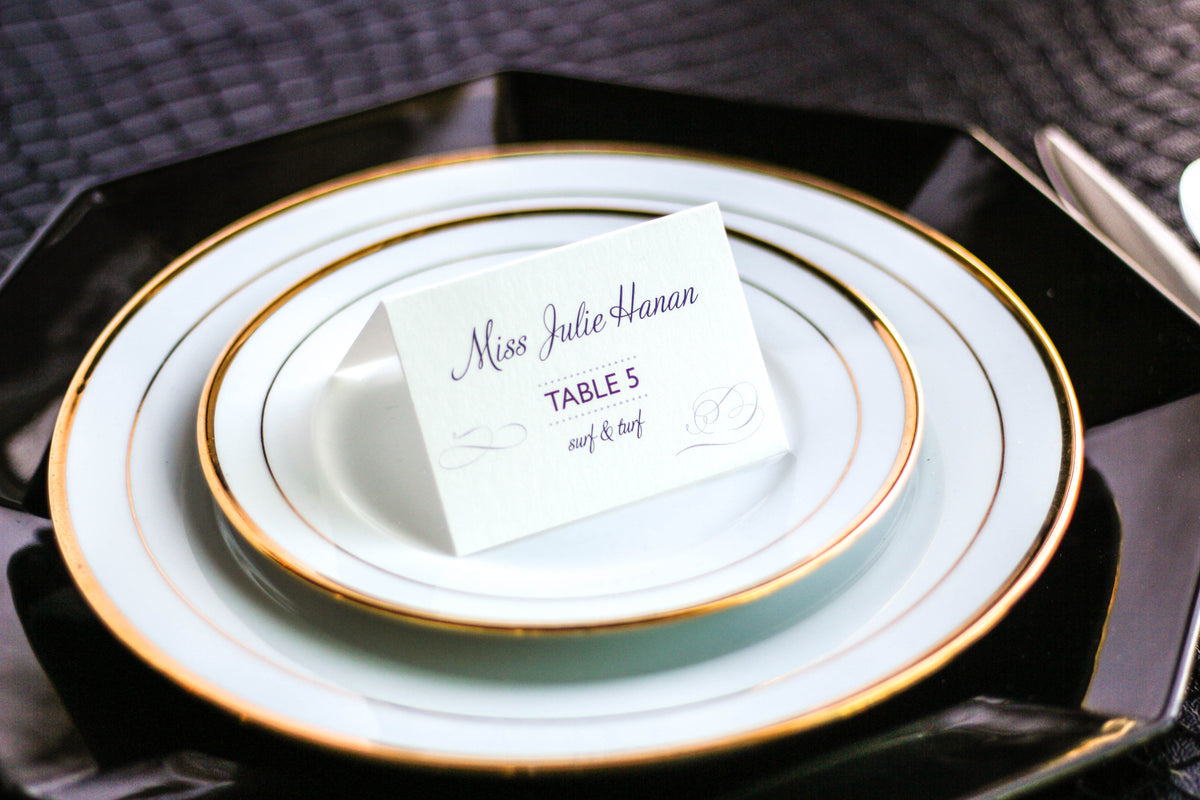 MODERN SWIRL AND FLOURISH - 2.5" x 3.5" TENTED PLACE CARDS – Julie ...