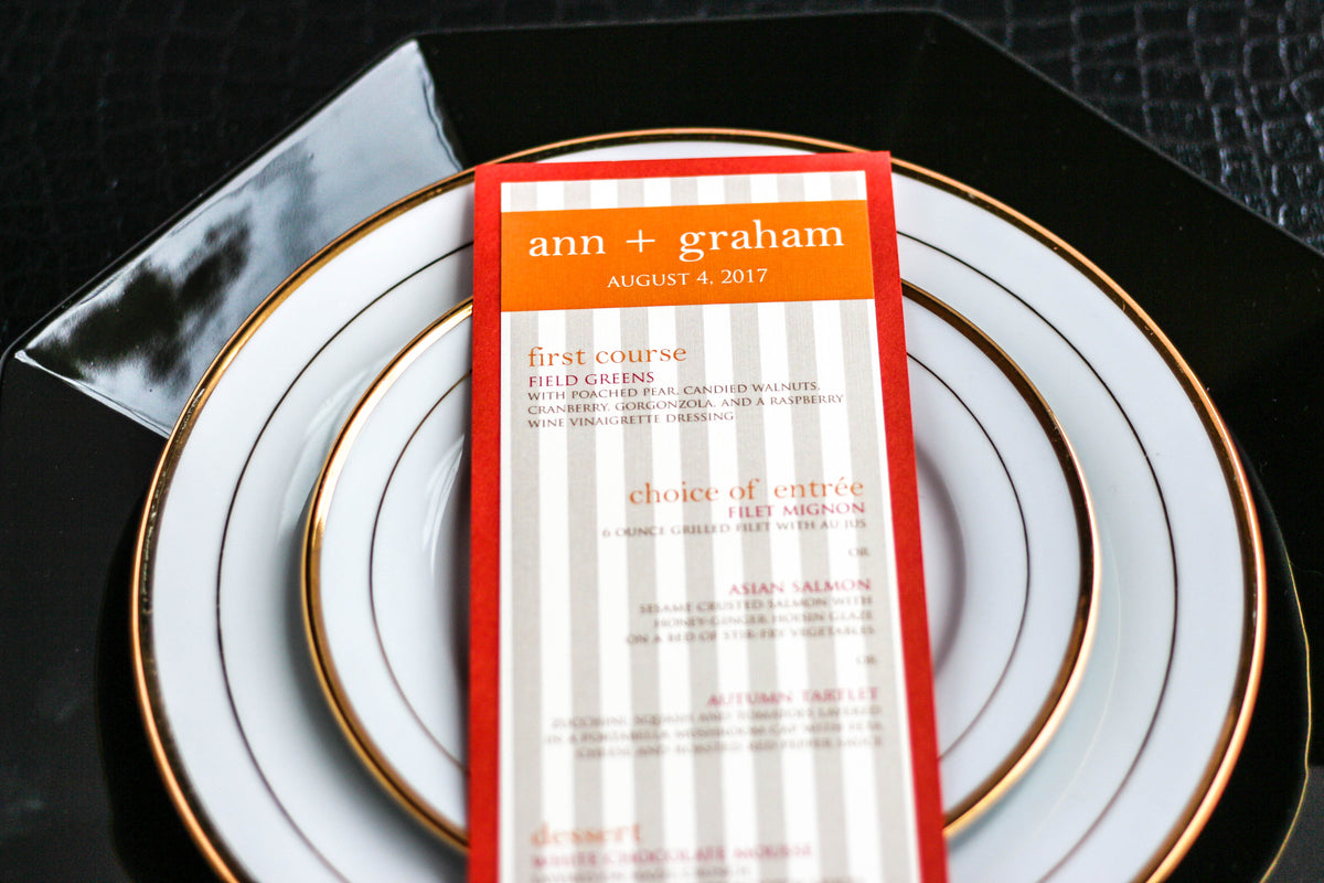 PREPPY CHIC - 4" x 9" DINNER MENU 1 ACCENT LAYER OF CARDSTOCK – Julie ...