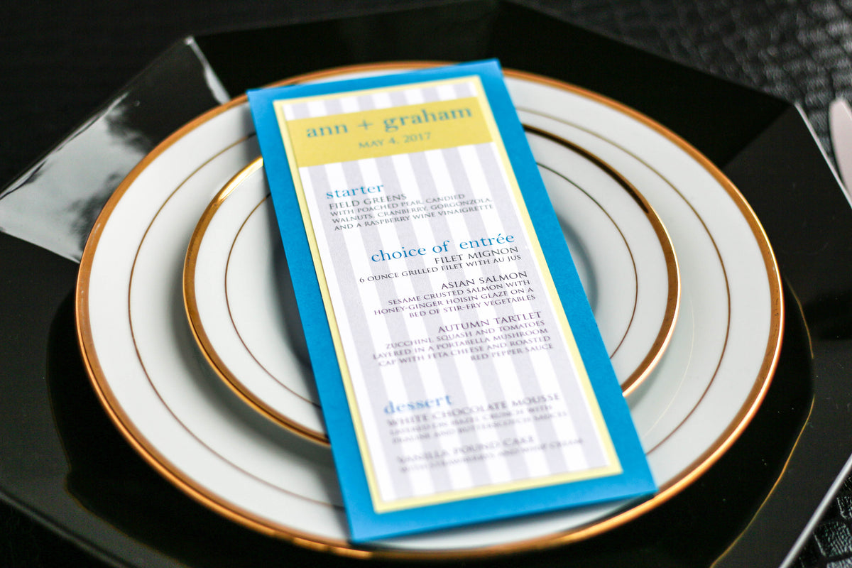 PREPPY CHIC - 4" x 9" DINNER MENU 2 ACCENT LAYERS OF CARDSTOCK – Julie ...