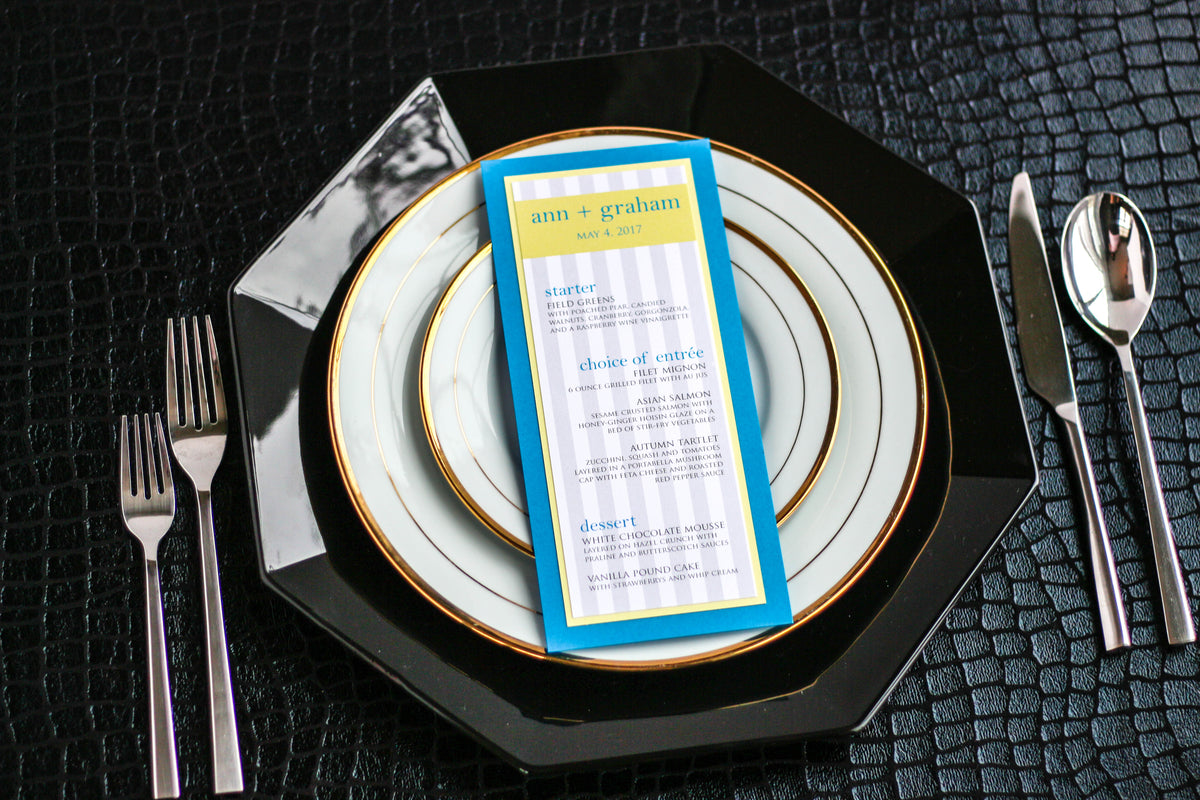 PREPPY CHIC - 4" x 9" DINNER MENU 2 ACCENT LAYERS OF CARDSTOCK – Julie ...