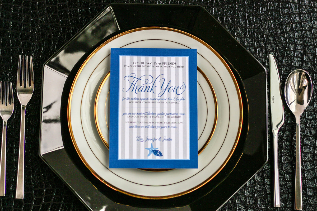 STARFISH AND SHELL - RECEPTION THANK YOU SIGNS – Julie Hanan Design